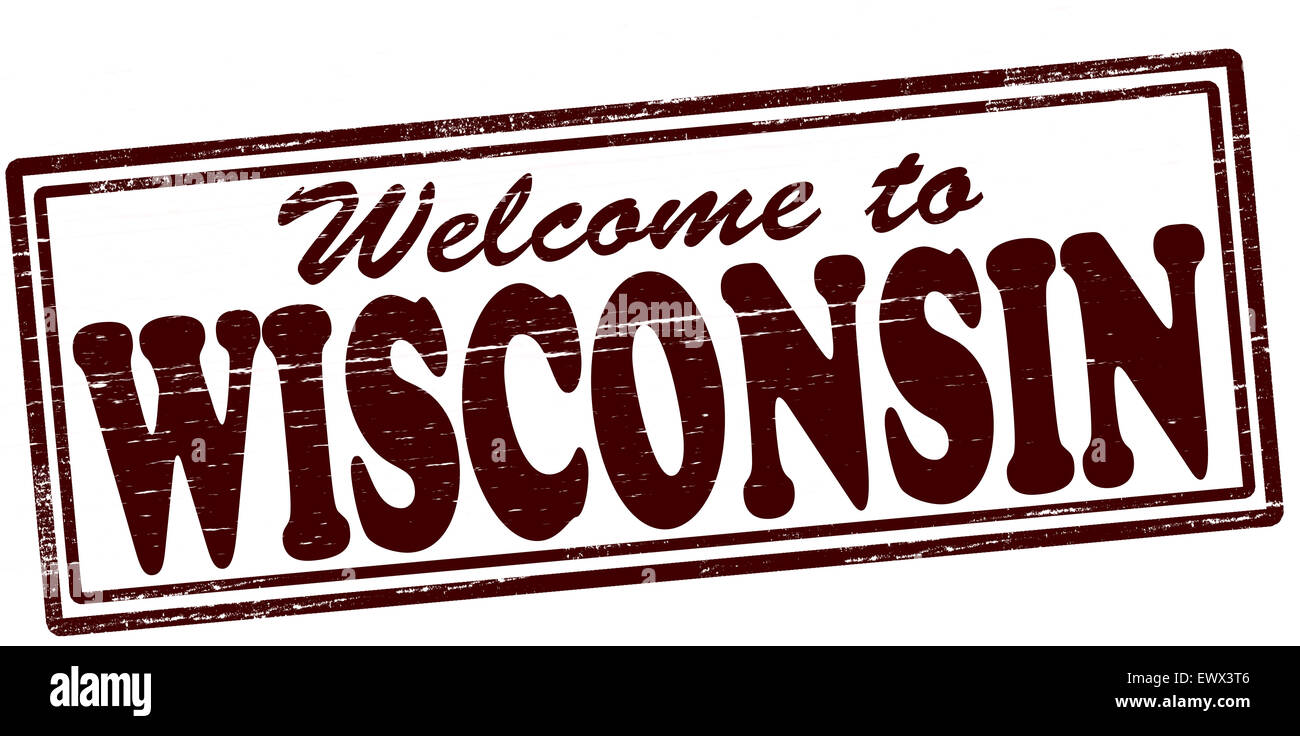 Stamp with text welcome to Wisconsin inside, illustration Stock Photo ...