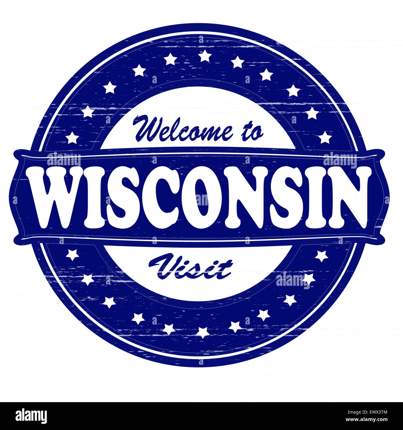 Stamp with text welcome to Wisconsin inside, illustration Stock Photo ...