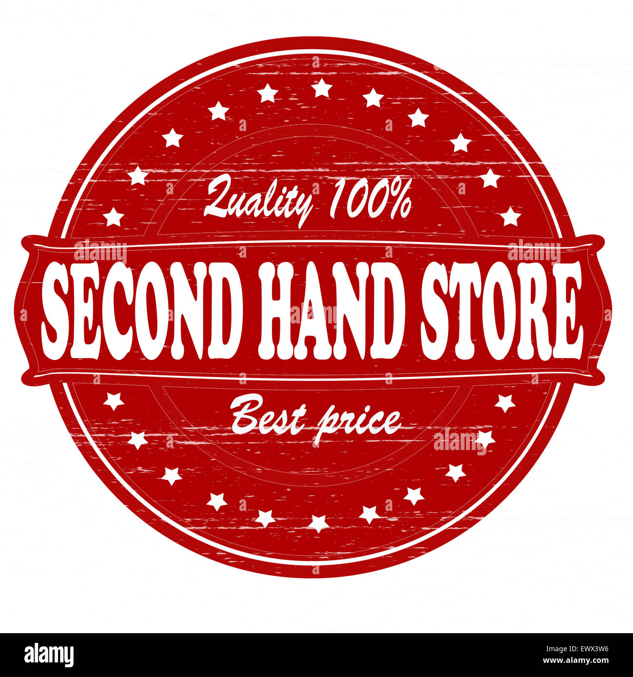 Stamp with text second hand store inside, illustration Stock Photo - Alamy