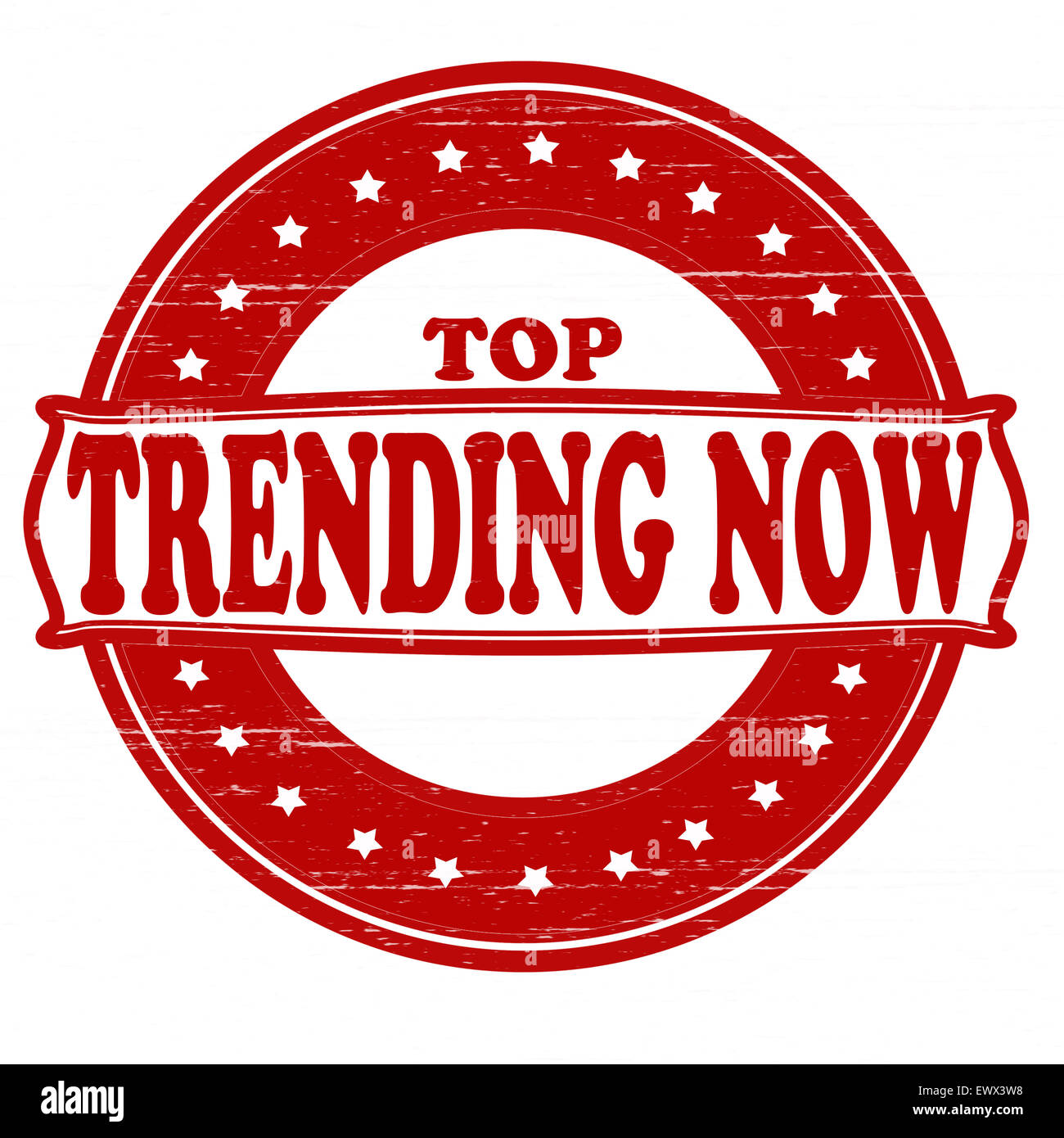 Stamp with text trending now inside, illustration Stock Photo - Alamy