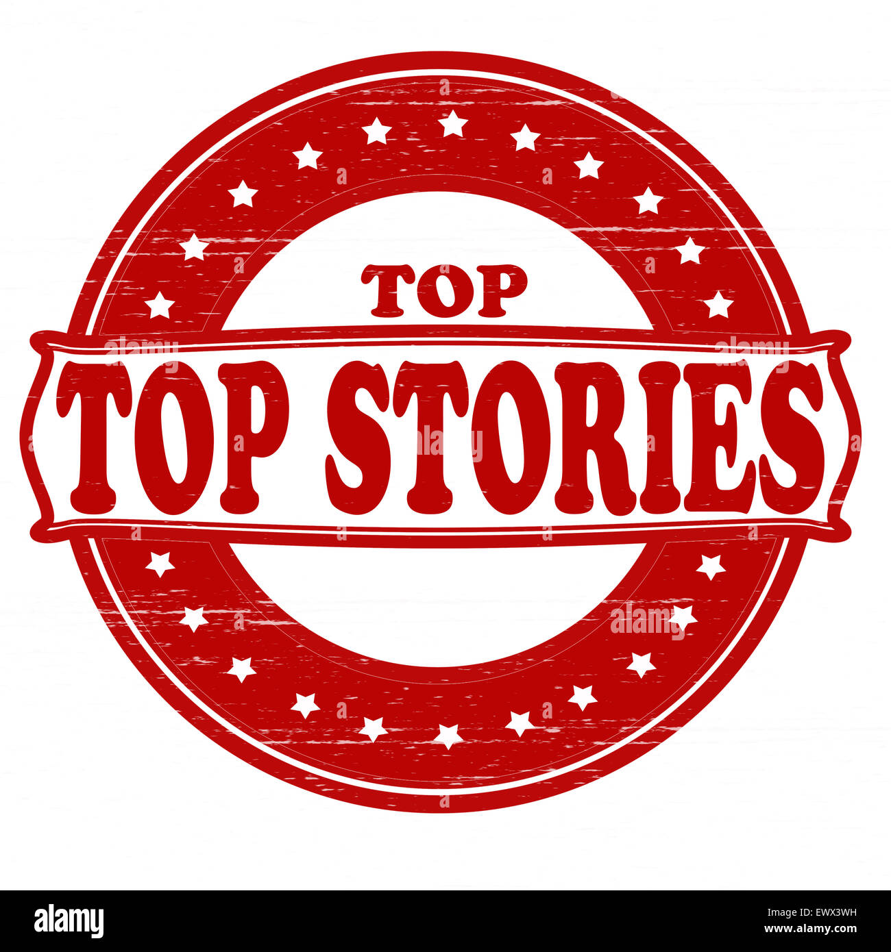 Stamp with text top stories inside, illustration Stock Photo - Alamy