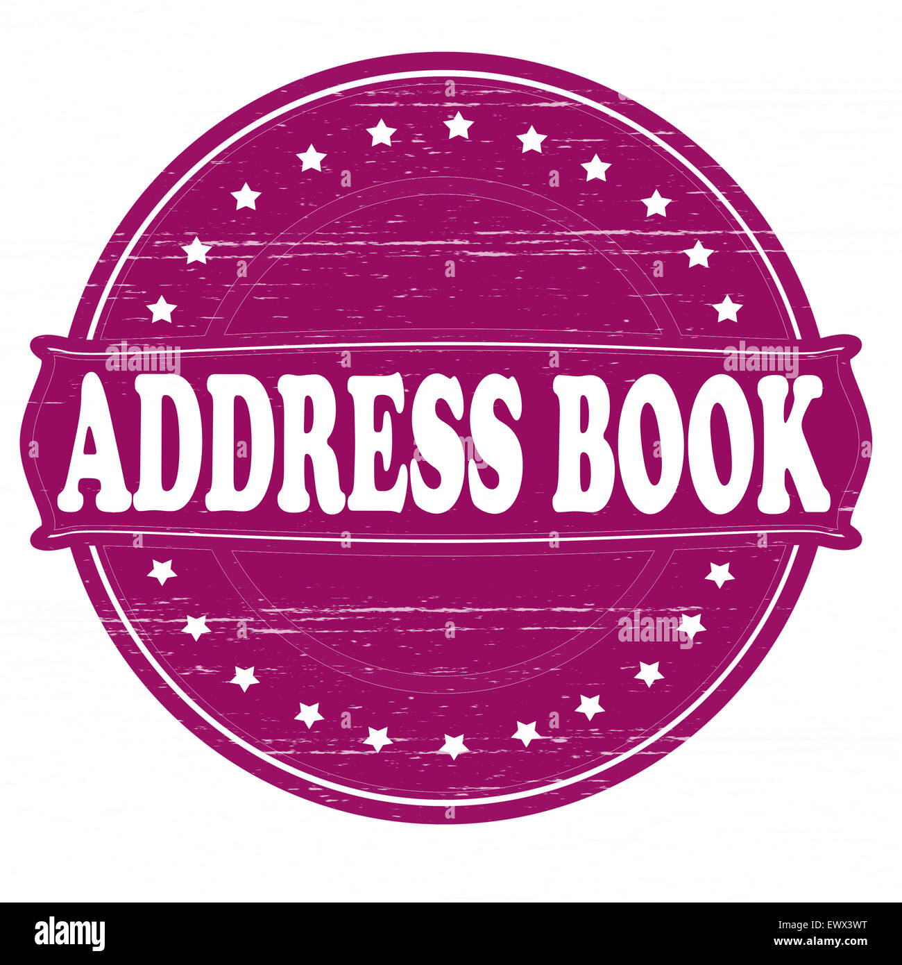 Stamp with text address book inside, illustratin Stock Photo - Alamy