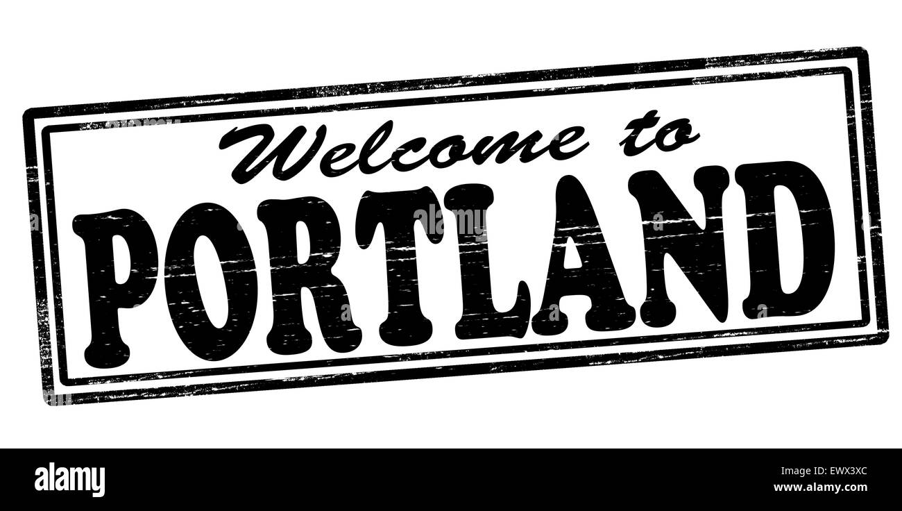 Stamp with text welcome to Portland inside, illustration Stock Photo ...