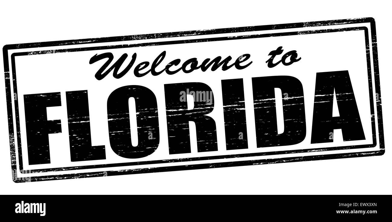 Stamp with text welcome to Florida inside, illustration Stock Photo - Alamy