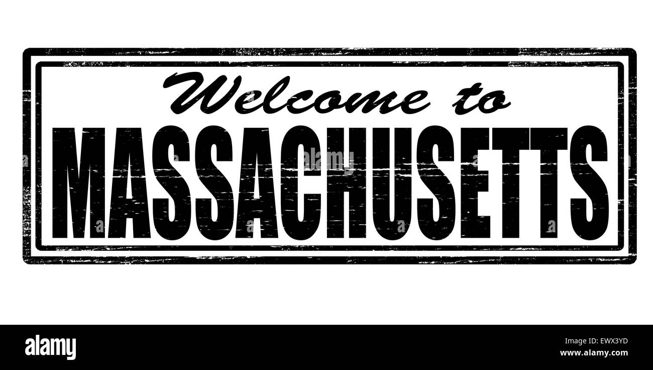Stamp with text welcome to Massachusetts inside, illustration Stock ...