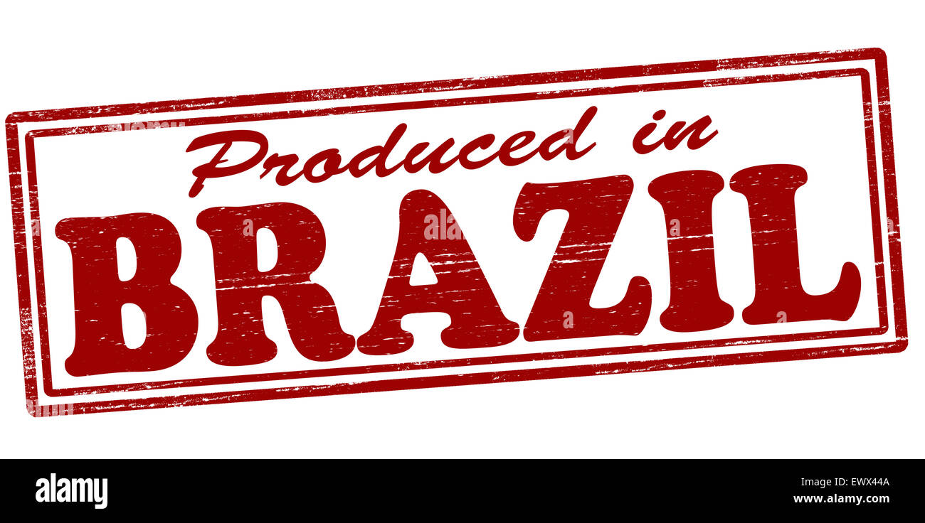 Stamp with text produced in Brazil inside, illustration Stock Photo - Alamy