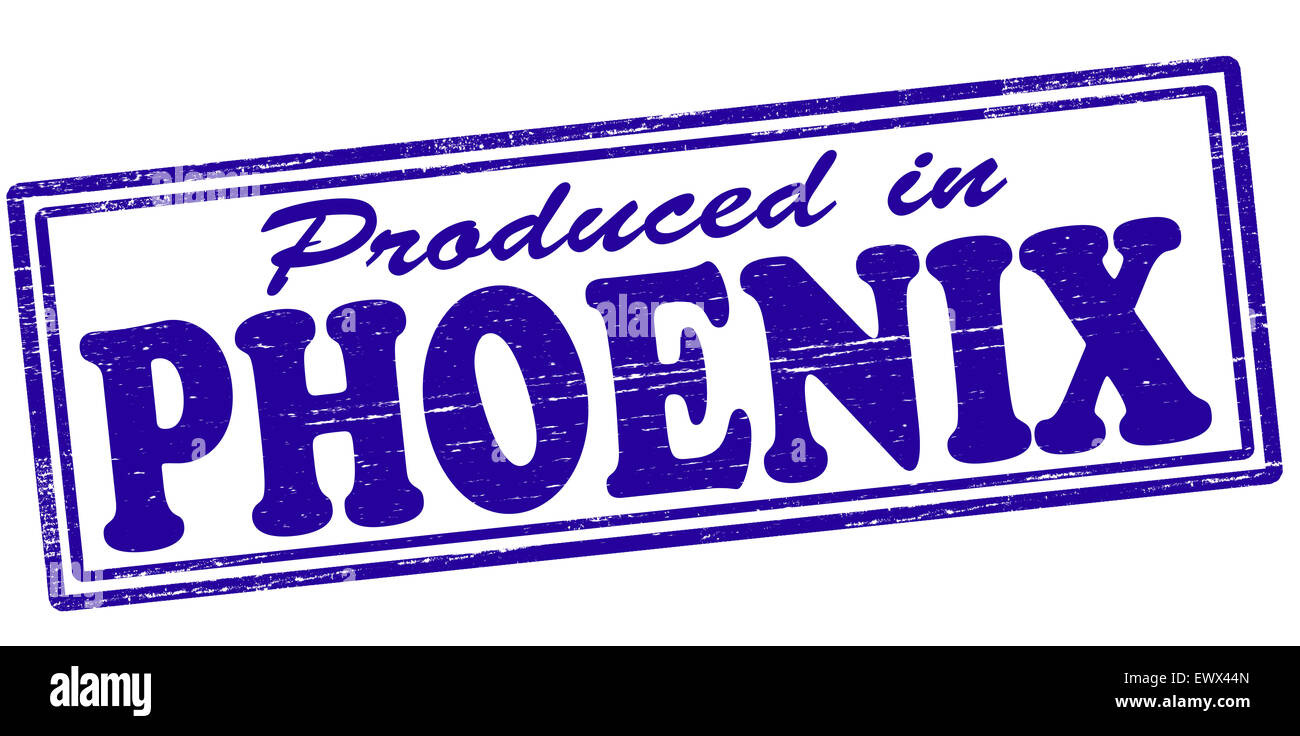 Stamp with text produced in Phoenix inside, illustration Stock Photo ...