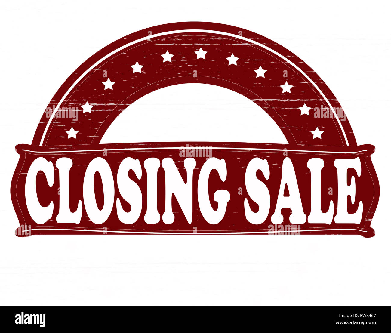 Stamp with text closing sale inside, illustration Stock Photo - Alamy