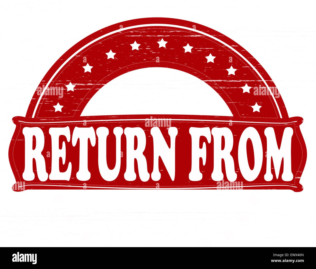Stamp with text return from inside, illustration Stock Photo - Alamy