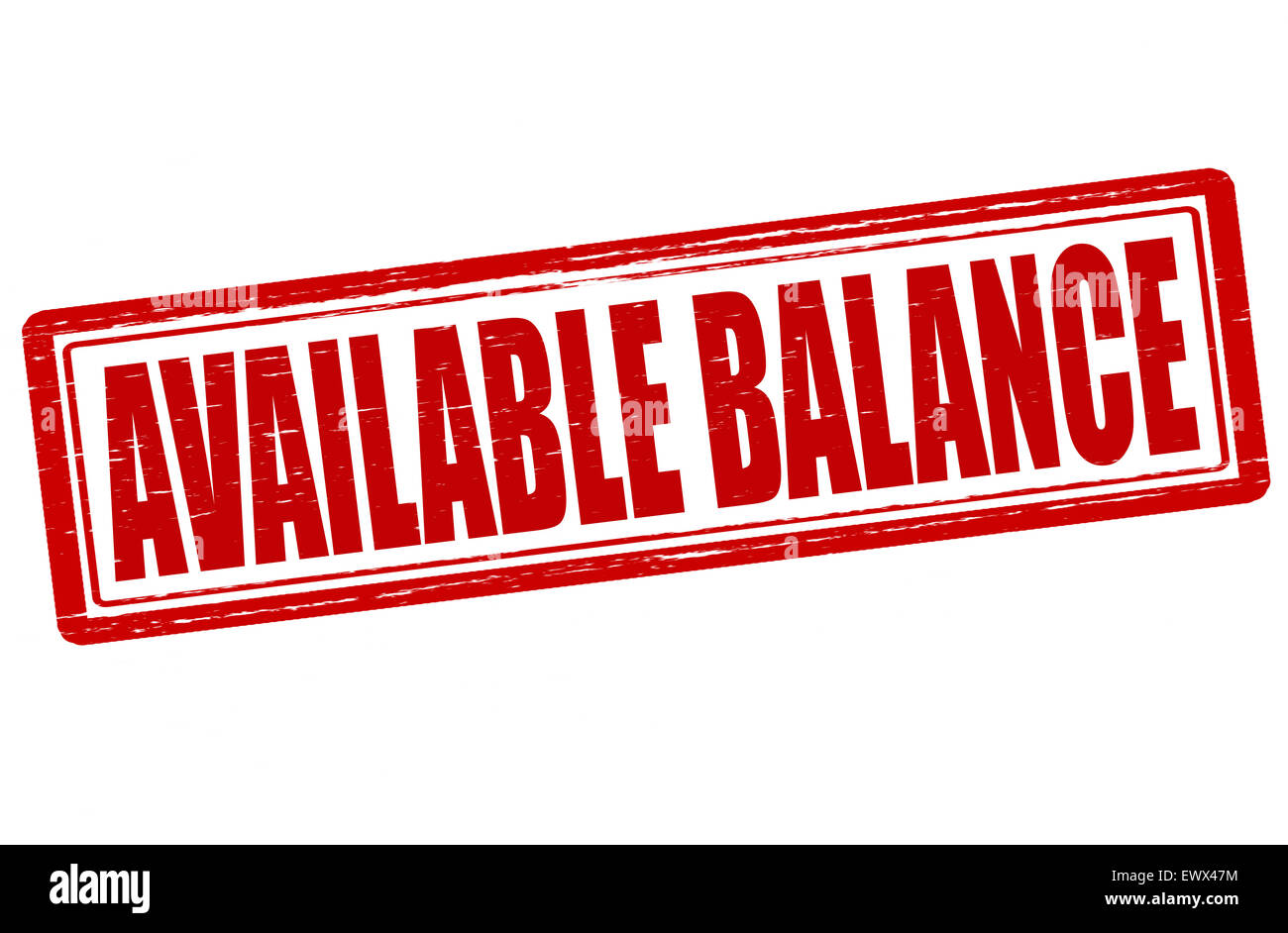 Stamp with text available balance inside, illustration Stock Photo - Alamy
