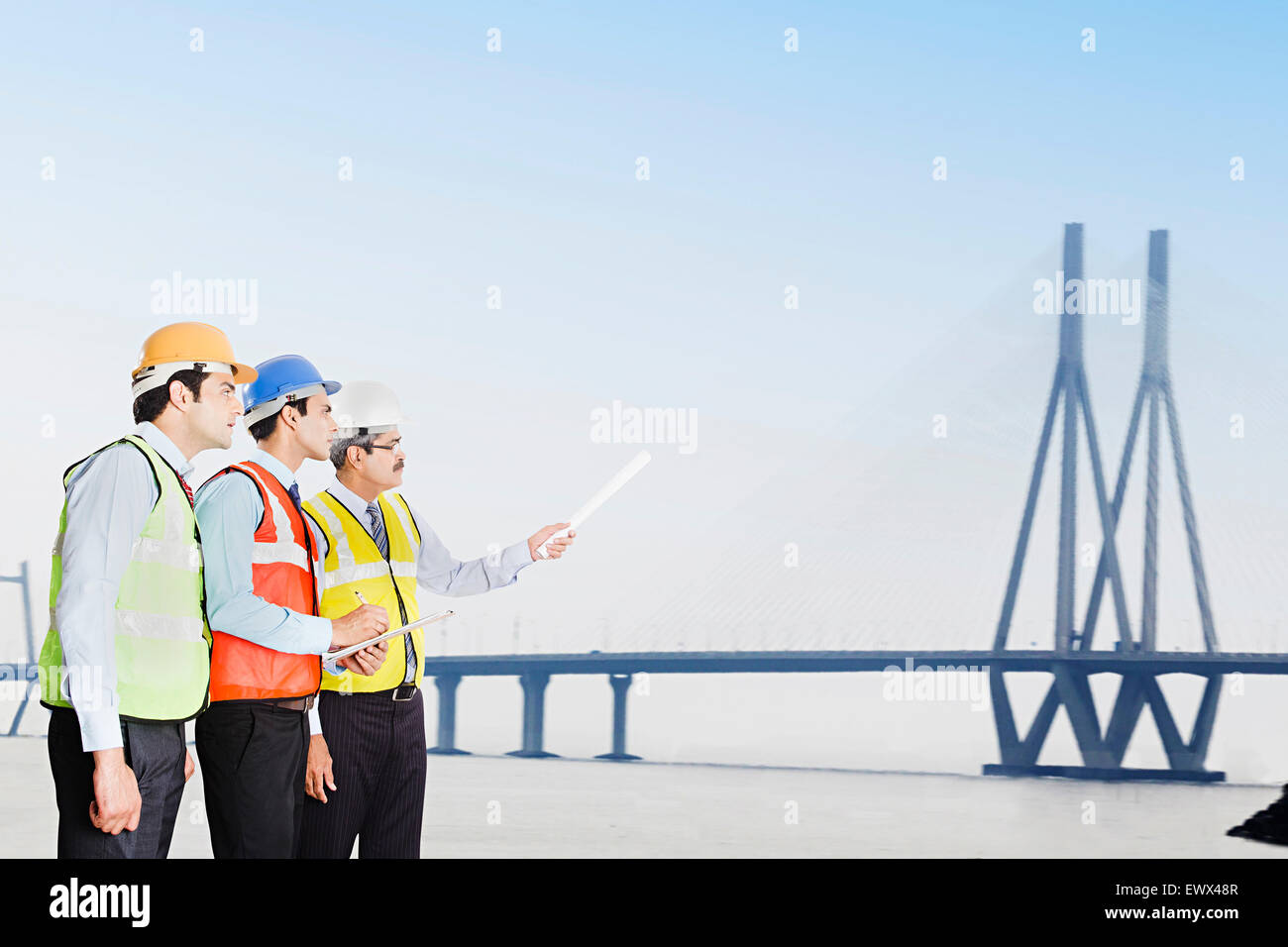 2 indian Architect Construction Site Checking Stock Photo - Alamy