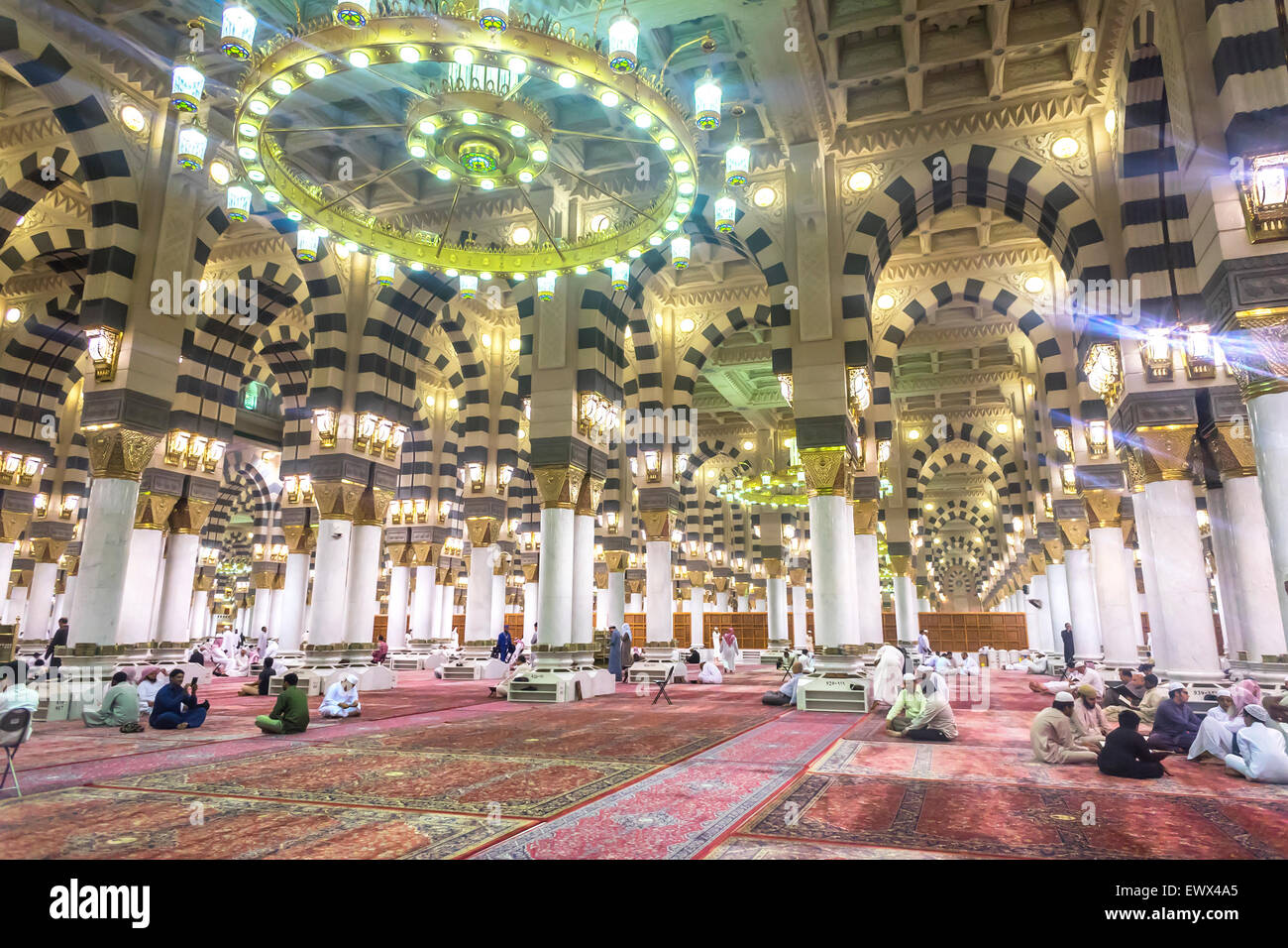 AL MADINAH, KINGDOM OF SAUDI ARABIA - MAR 07: Muslim pray and read ...