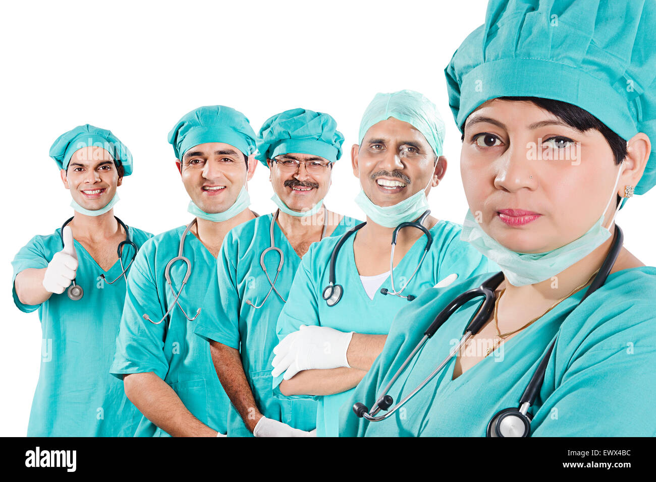 5 indian Surgeon Doctor Colleague standing pose Stock Photo - Alamy