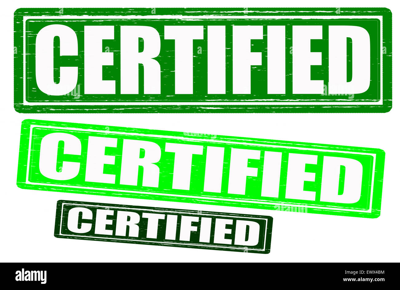 Stamp with word certified inside, illustration Stock Photo - Alamy