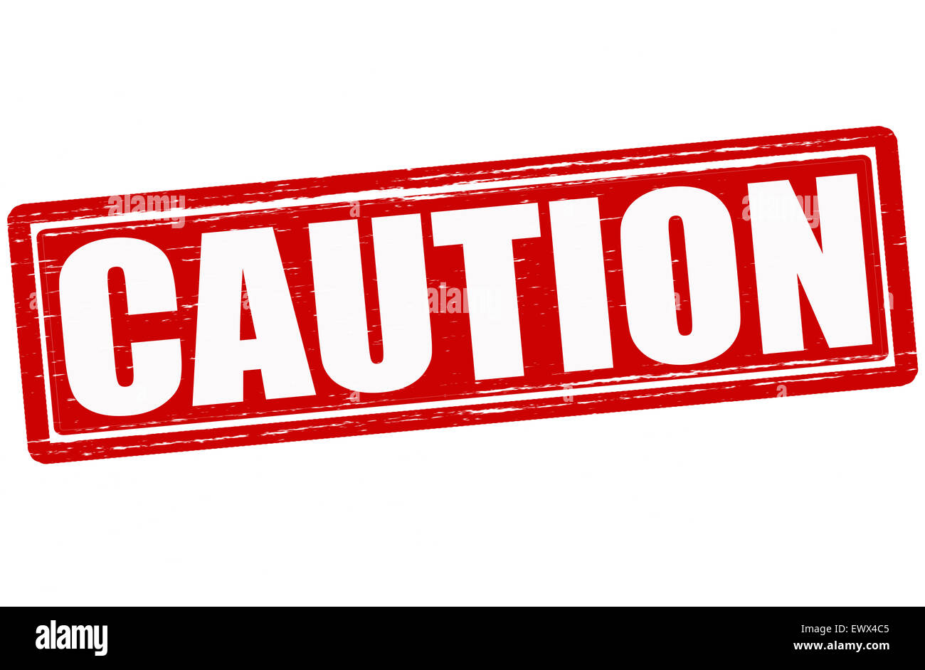 Stamp with word caution inside, illustration Stock Photo - Alamy