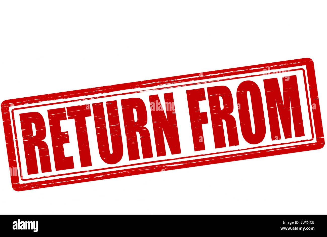 Stamp with text return from inside, illustration Stock Photo - Alamy