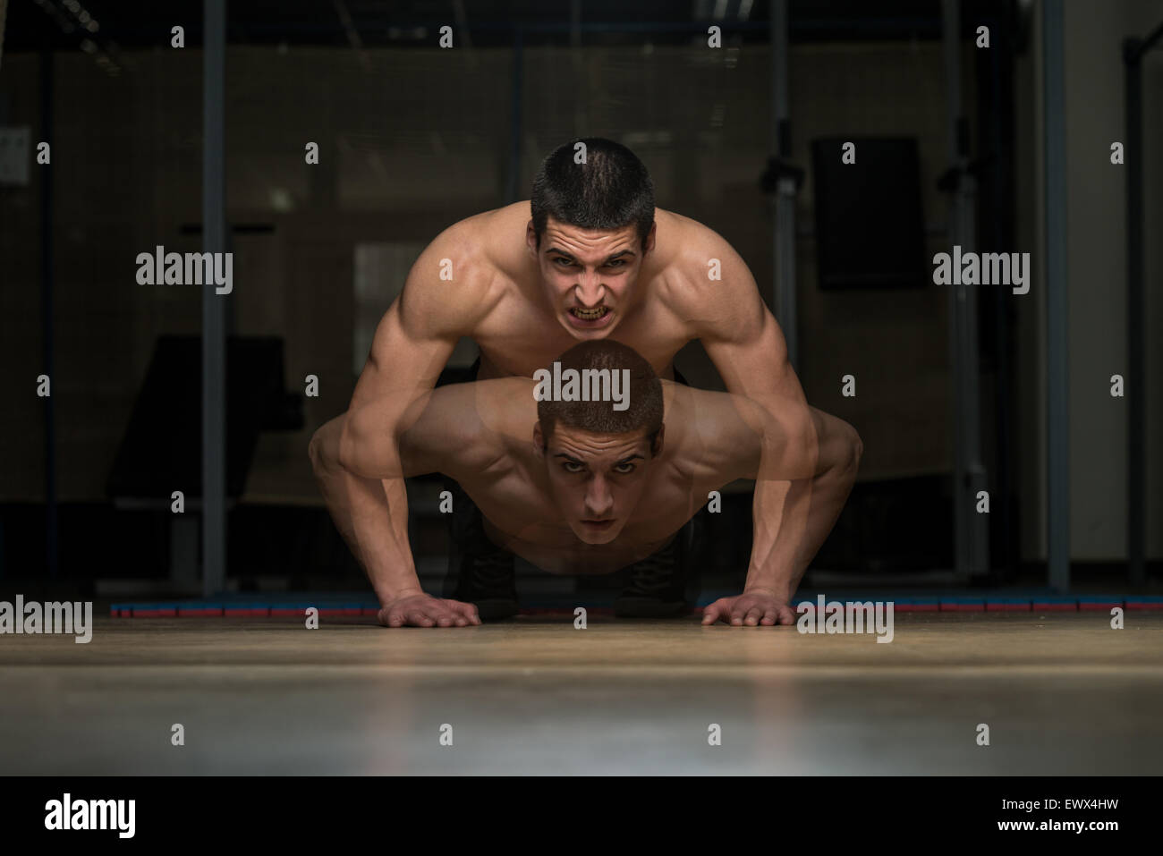 Push-Ups Upper Position Stock Photo - Alamy