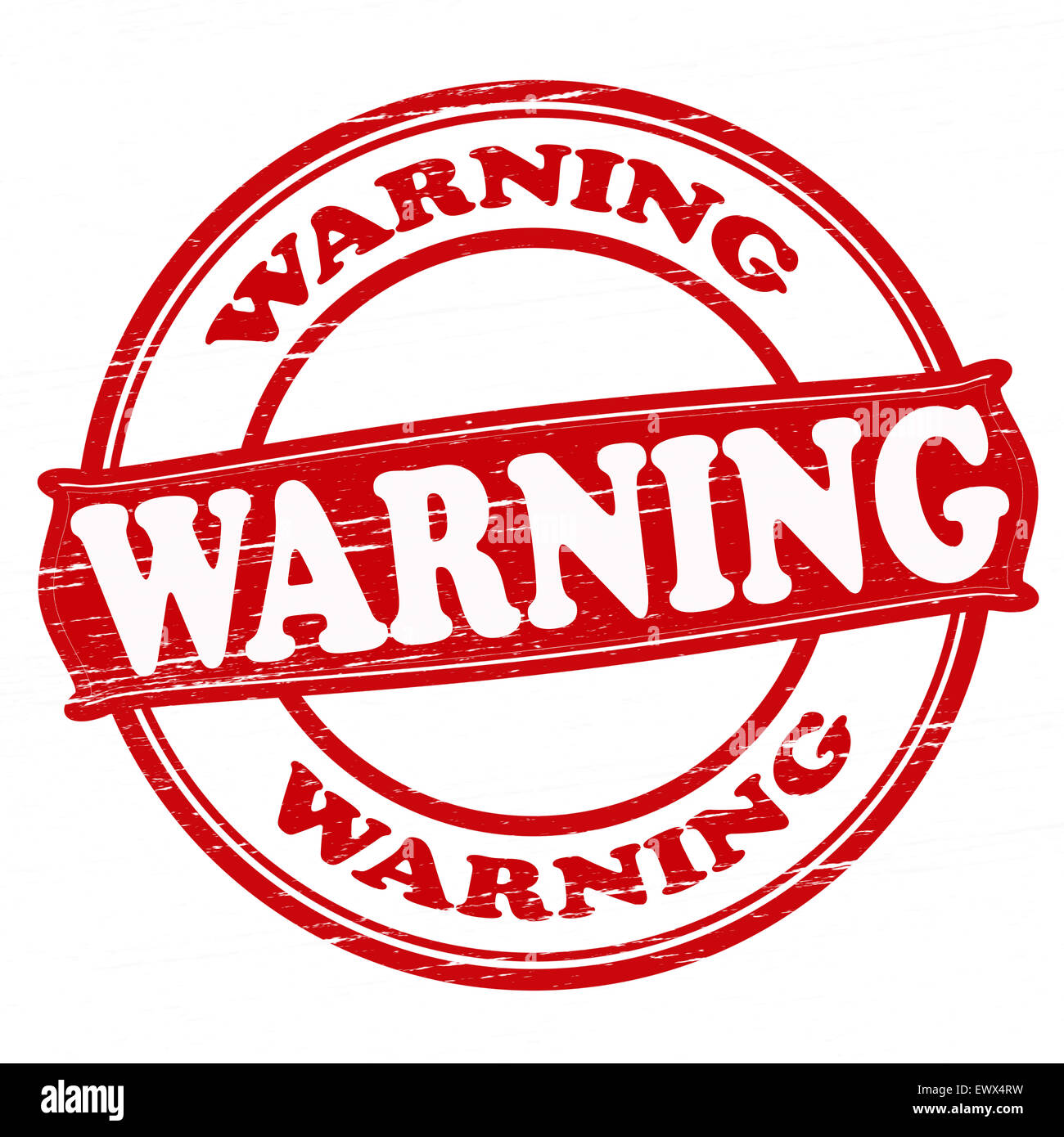Stamp with word warning inside, illustration Stock Photo - Alamy