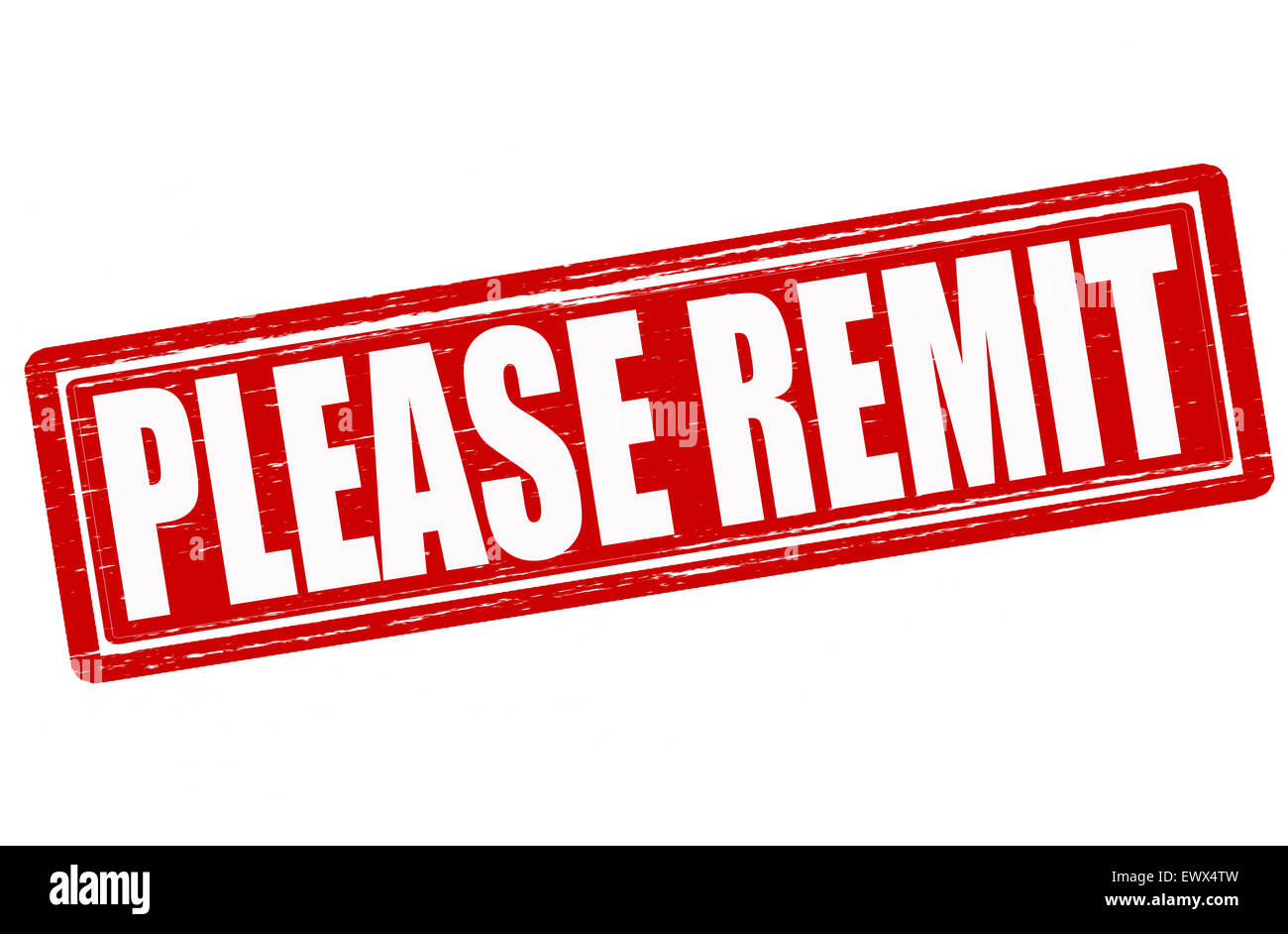 Stamp with text please remit inside, illustration Stock Photo - Alamy