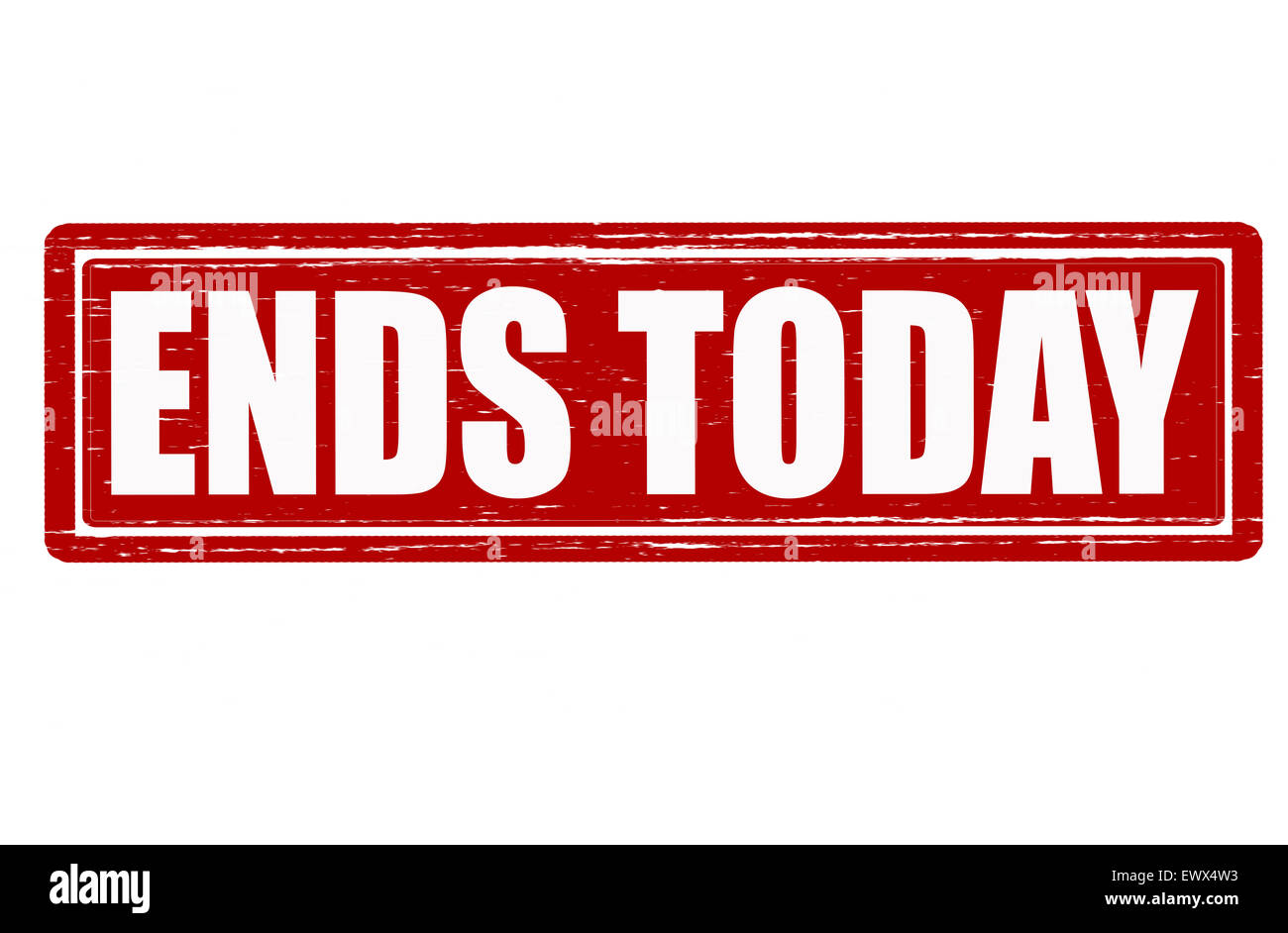 Stamp with text ends today inside, illustration Stock Photo - Alamy