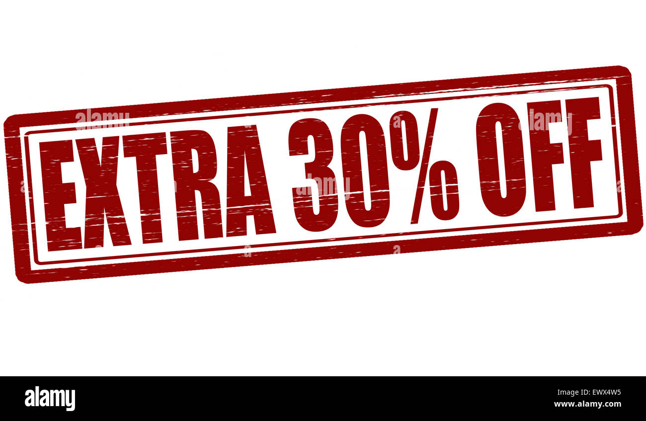 Stamp with text extra off inside, illustration Stock Photo - Alamy