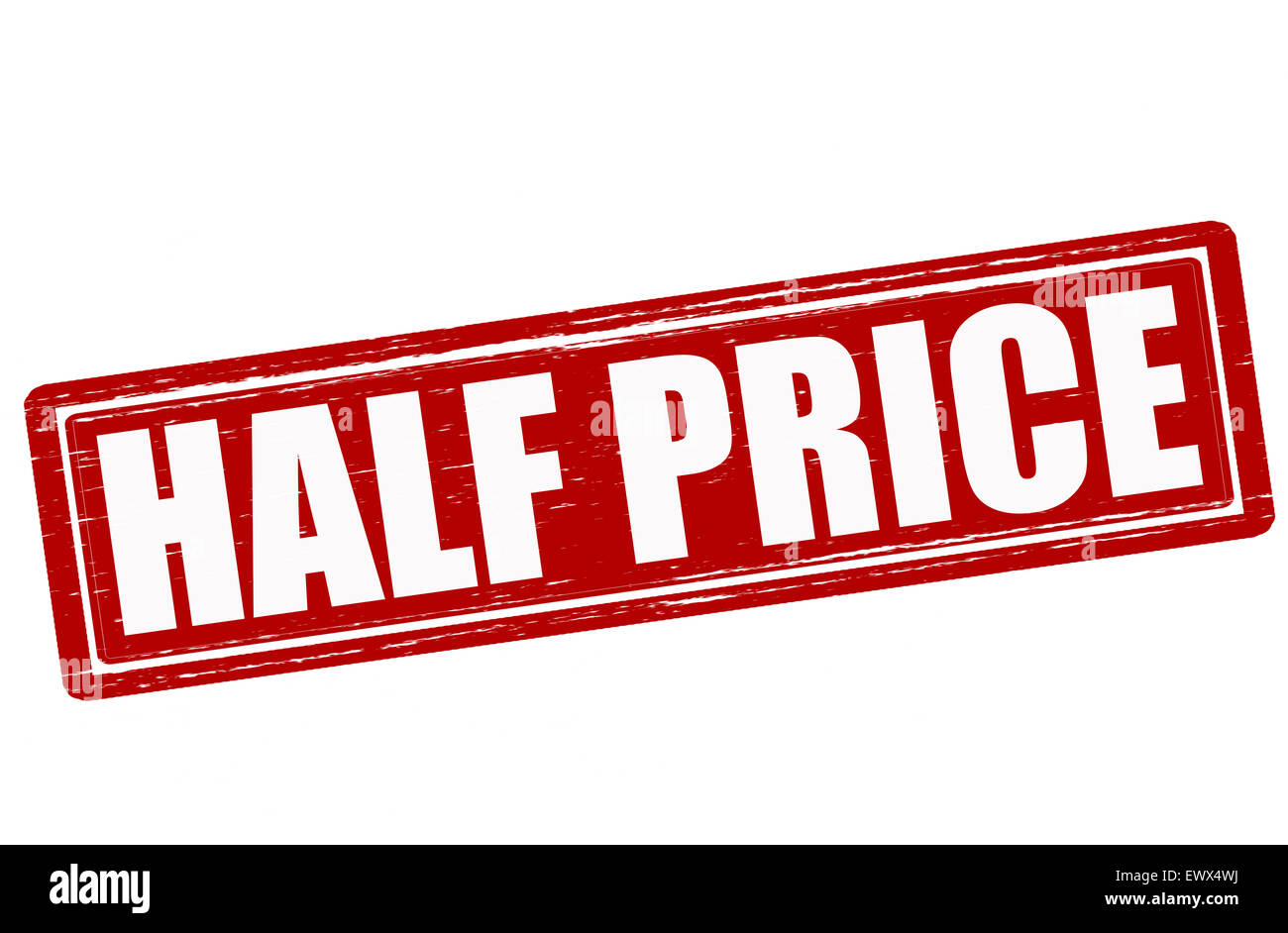 Stamp with text half price inside, illustration Stock Photo - Alamy