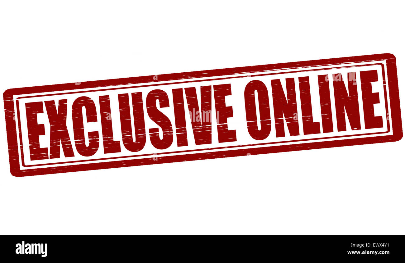 Stamp with text exclusive online inside, illustration Stock Photo - Alamy