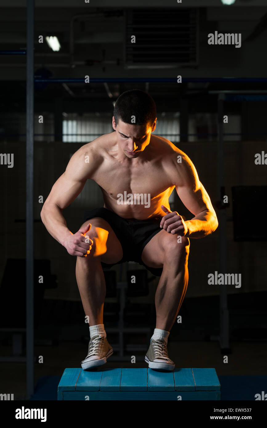 Crossfit Box Jump Stock Photo - Alamy