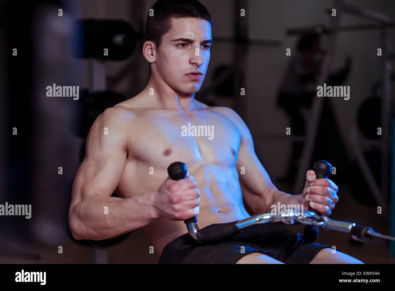 Rowing back gym hi-res stock photography and images - Alamy