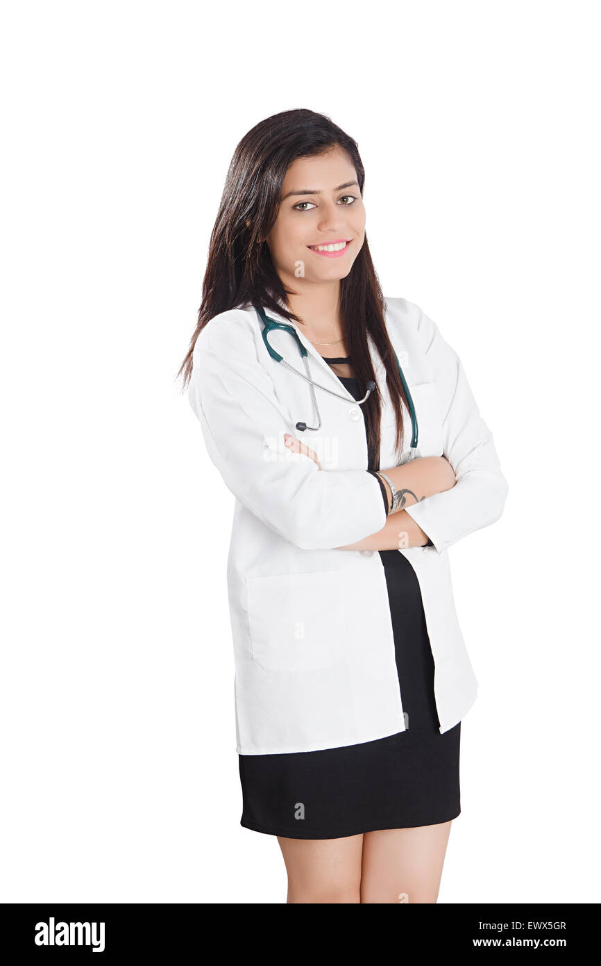 1 indian woman Doctor standing pose Stock Photo - Alamy