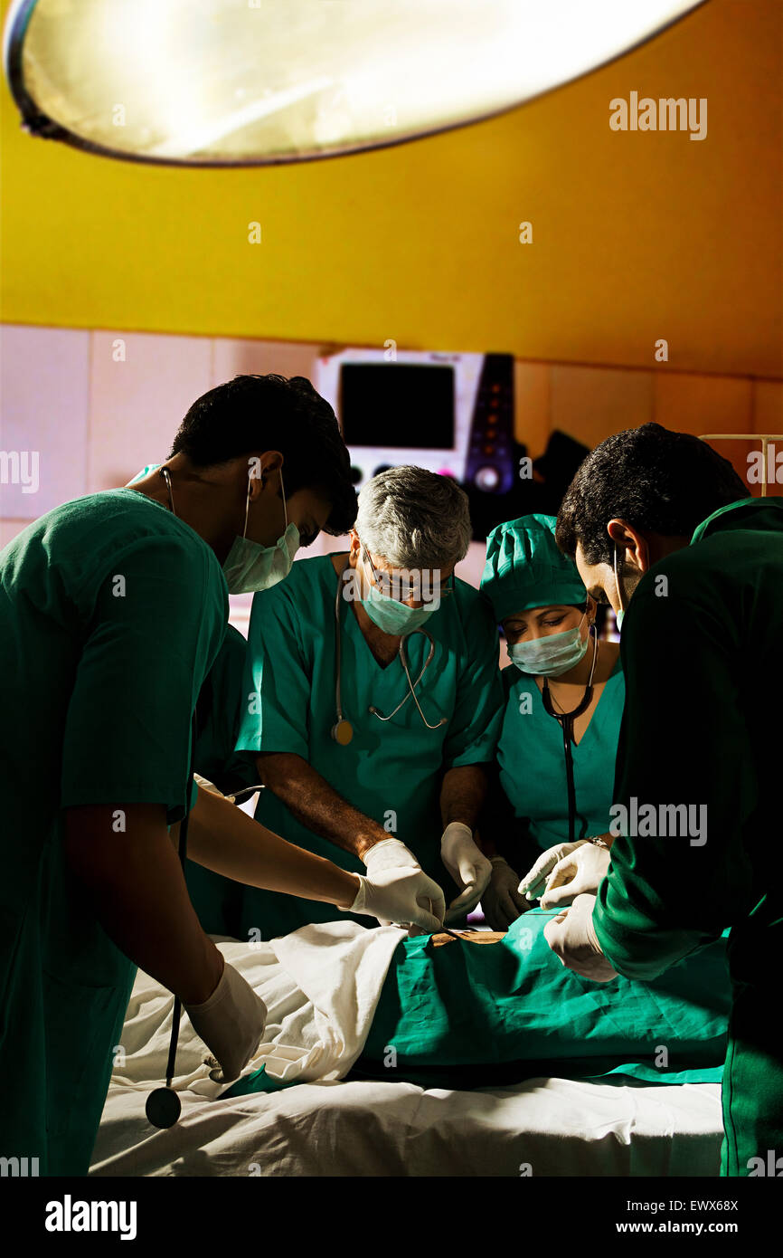 indian Doctor group Patient Operation Stock Photo - Alamy