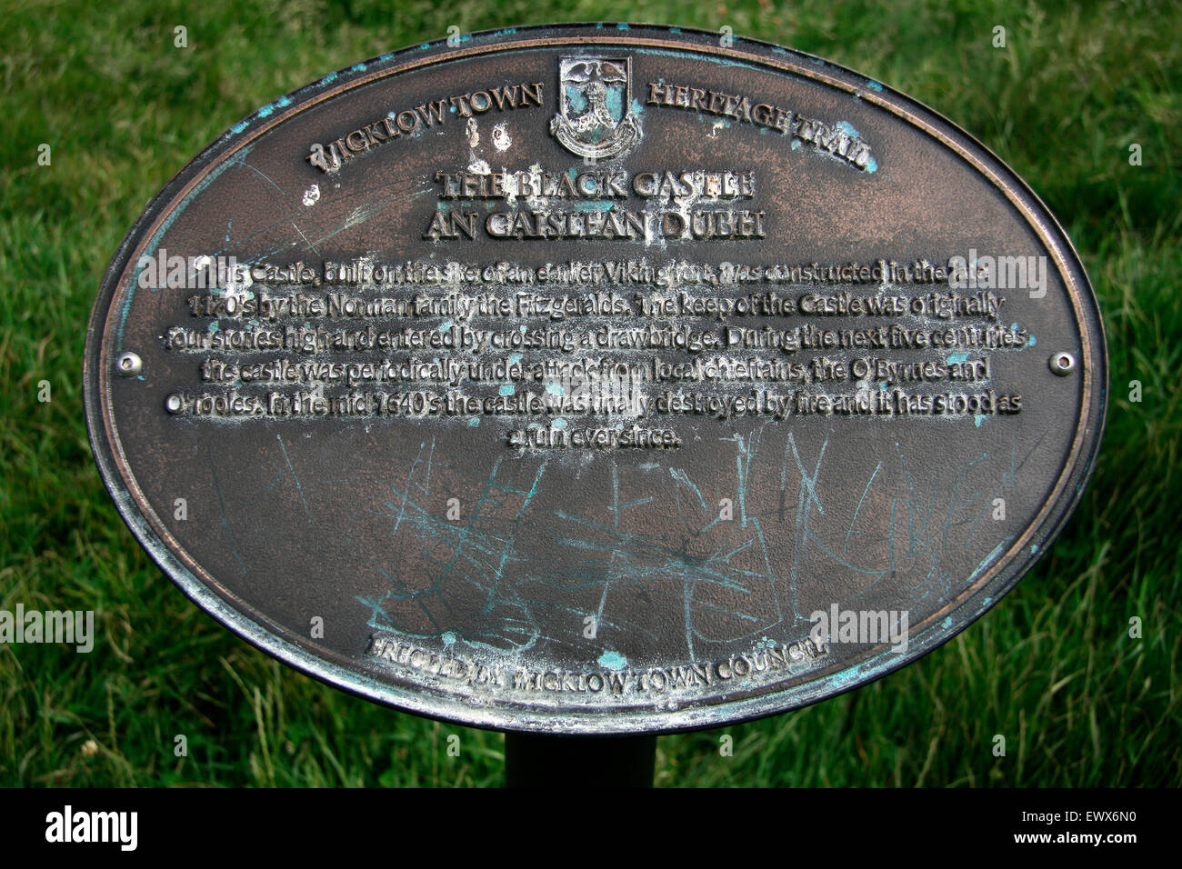 Black Castle, signs, Wicklow, Ireland Stock Photo - Alamy