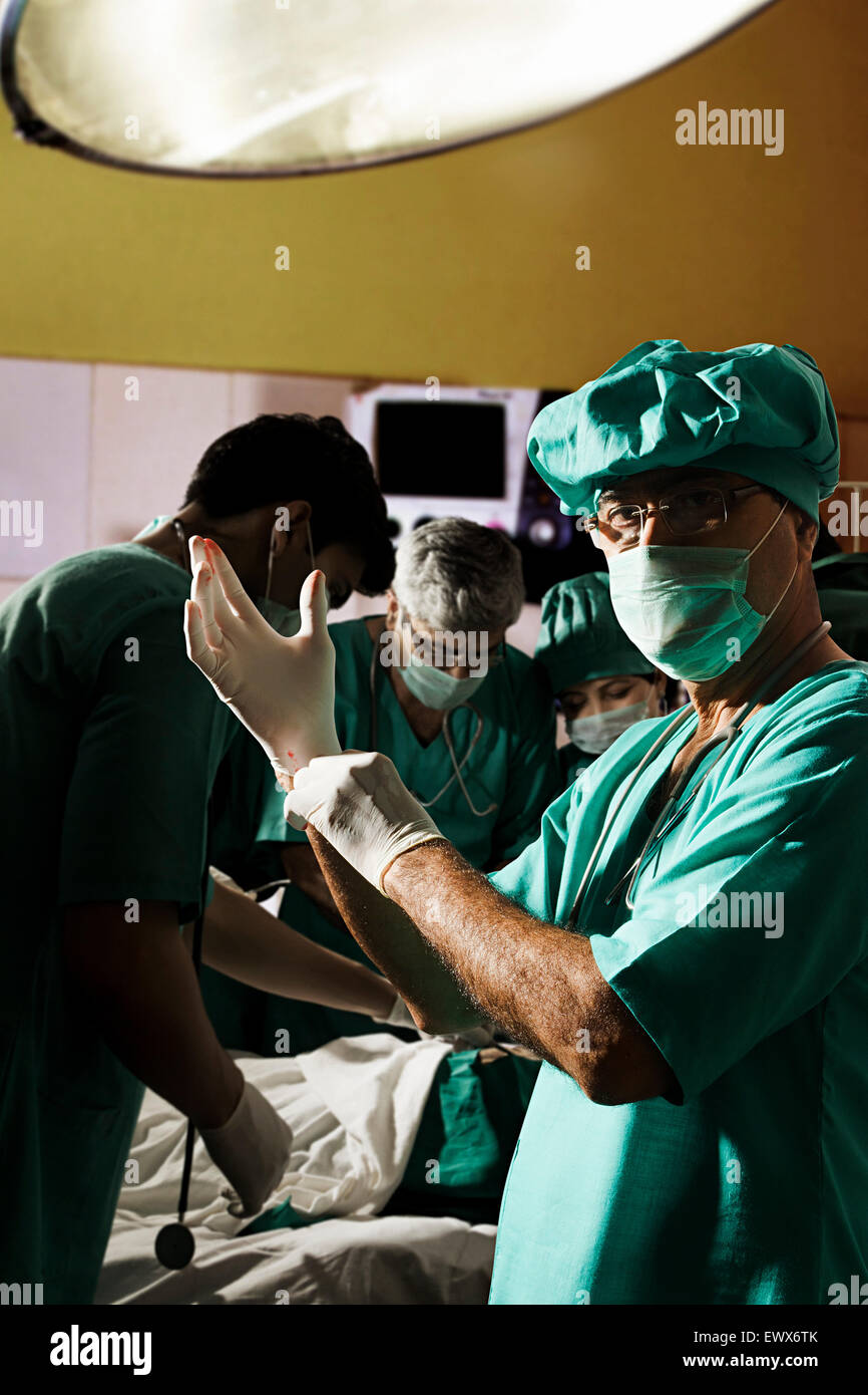 Hand doctor preparing medical equipment operation hi-res stock ...
