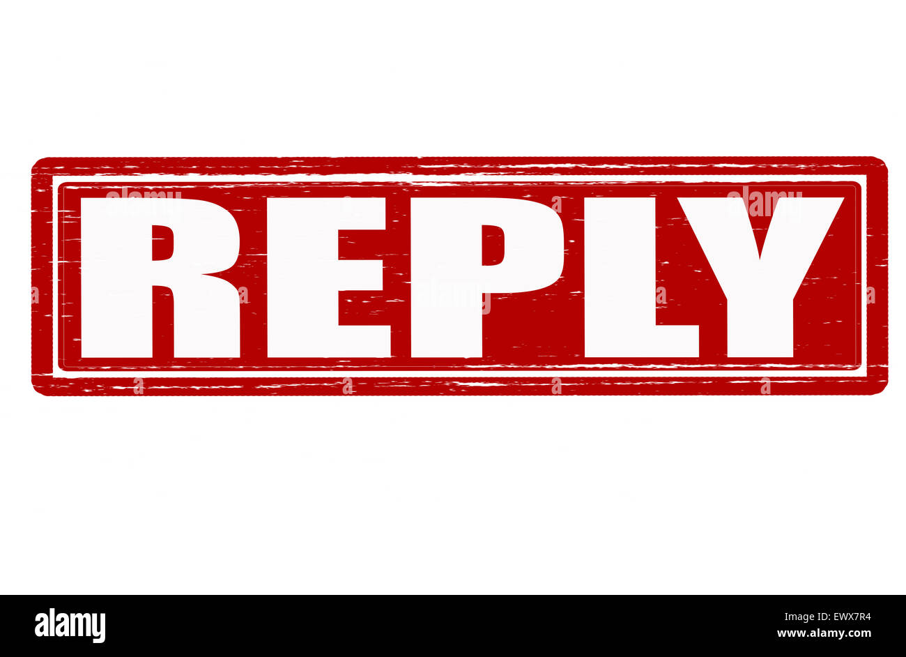 Stamp with word reply inside, illustration Stock Photo - Alamy