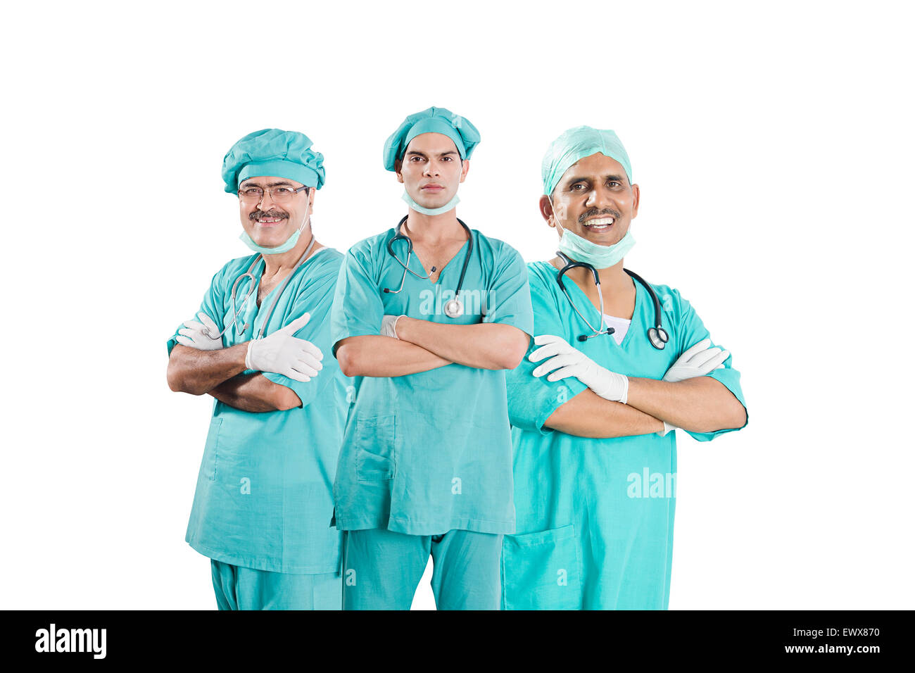 3 indian Surgeon Doctor Colleague standing pose Stock Photo - Alamy