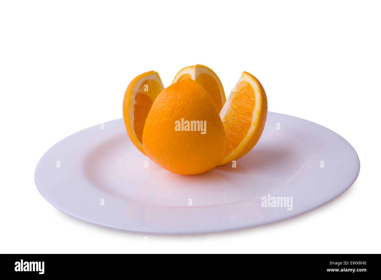 orange on the plate Stock Photo - Alamy