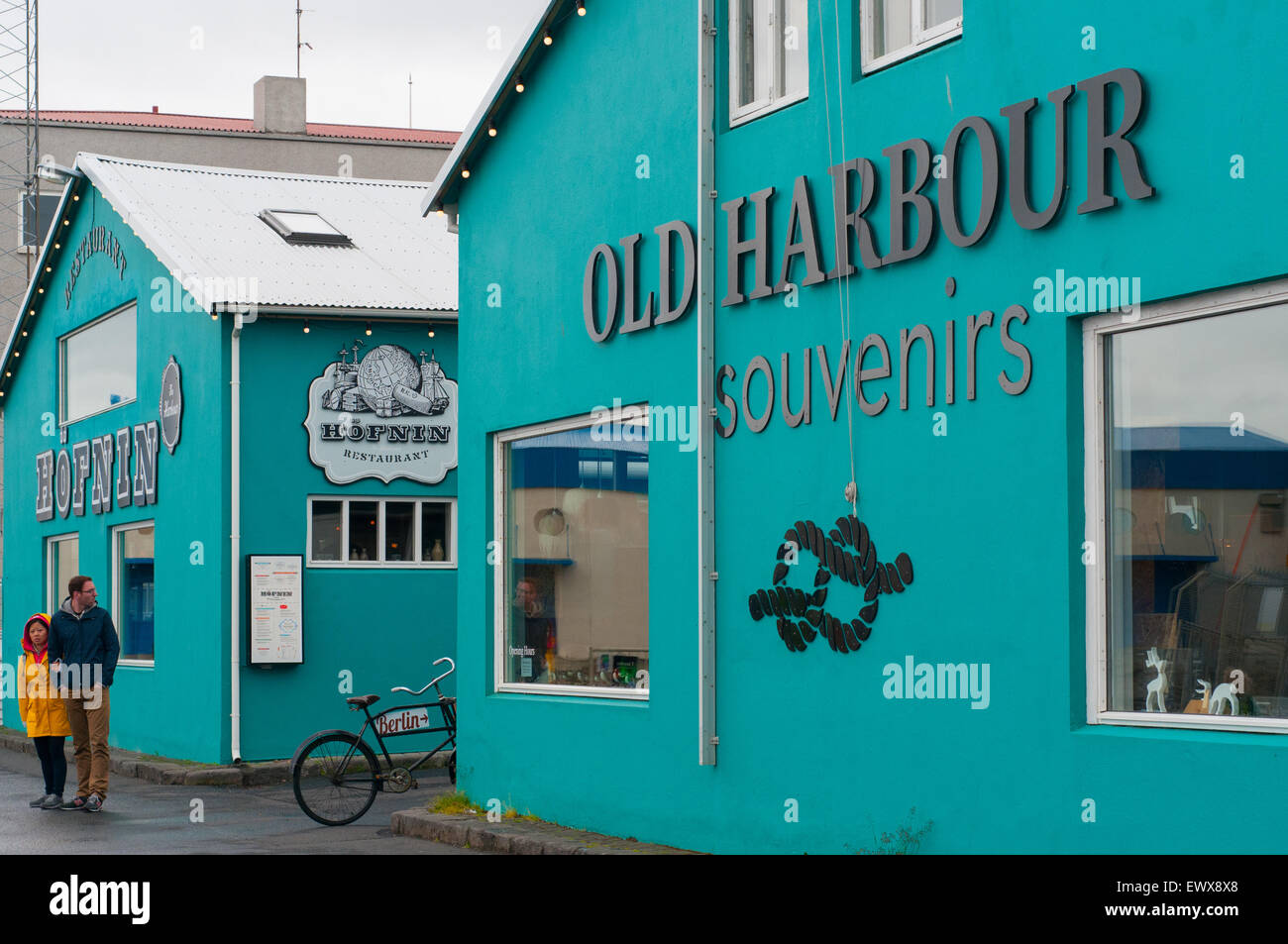 Reykjavik Harbour shops Stock Photo - Alamy