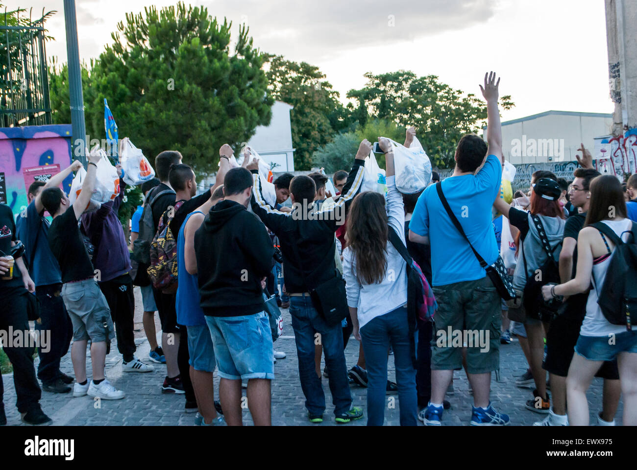 Athens, Greece. 01st July, 2015. A 22 year old Greek Youtuber Leonidas ...