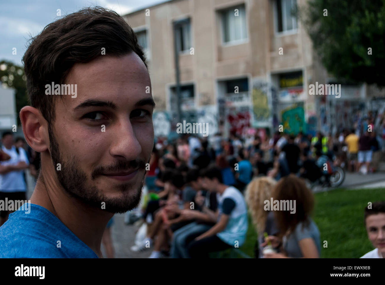 Athens, Greece. 01st July, 2015. A 22 year old Greek Youtuber Leonidas ...