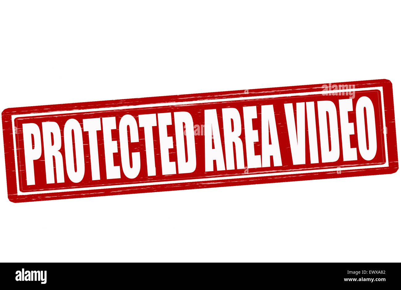Stamp with text protected area video inside, illustration Stock Photo ...