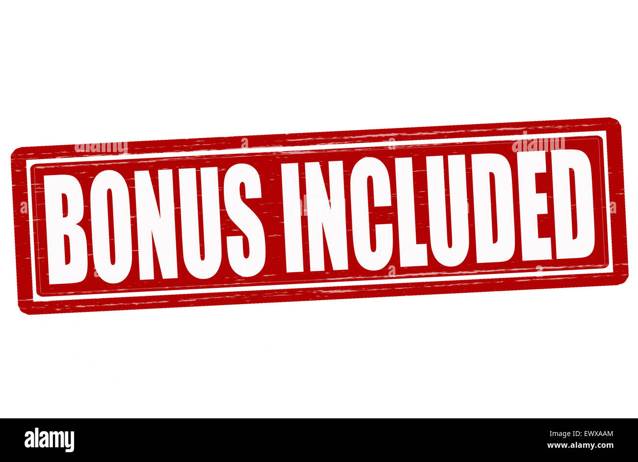 Stamp with text bonus included inside, illustration Stock Photo - Alamy