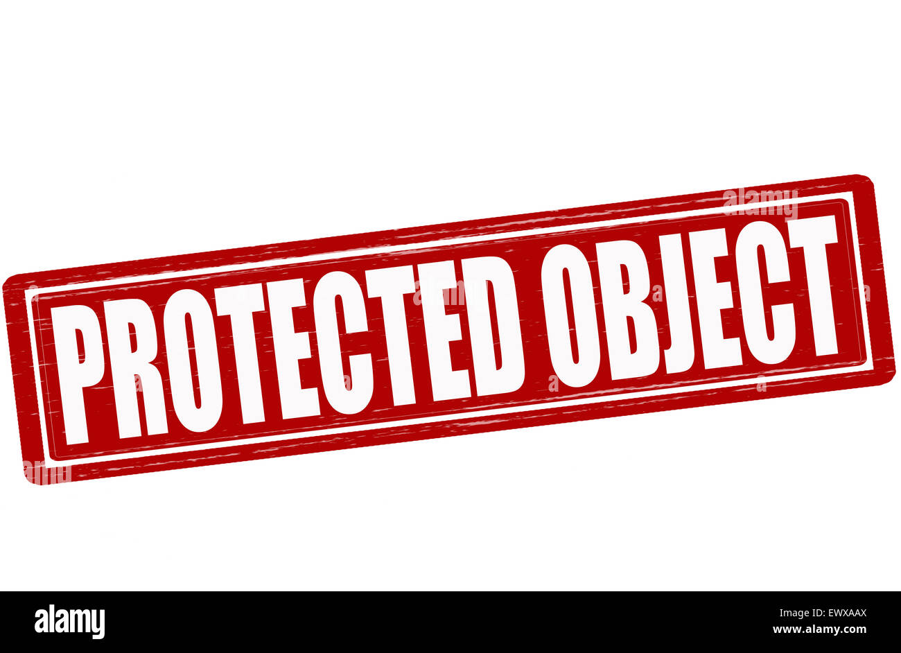 Stamp with text protected object inside, illustration Stock Photo - Alamy