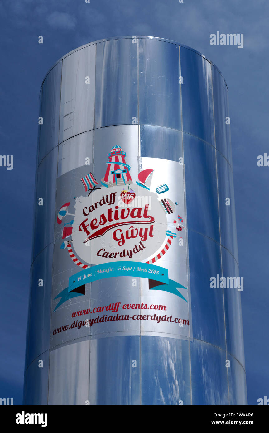 Advert for Cardiff Summer Festival on "The Waterfall" Roald Dahl Plas ...