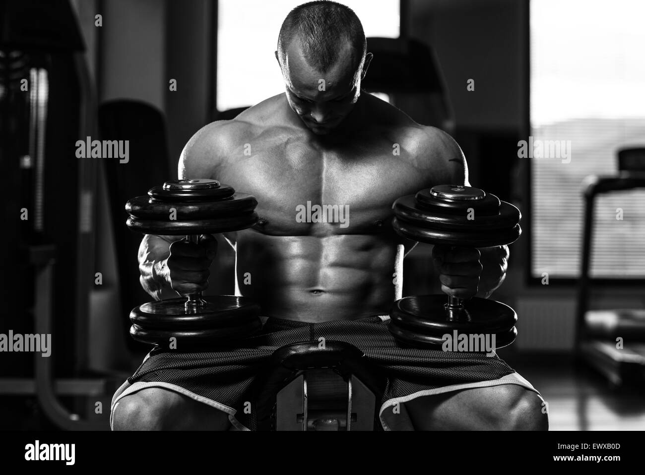 Portrait Of A Physically Fit Young Man In A Healthy Club Stock Photo ...