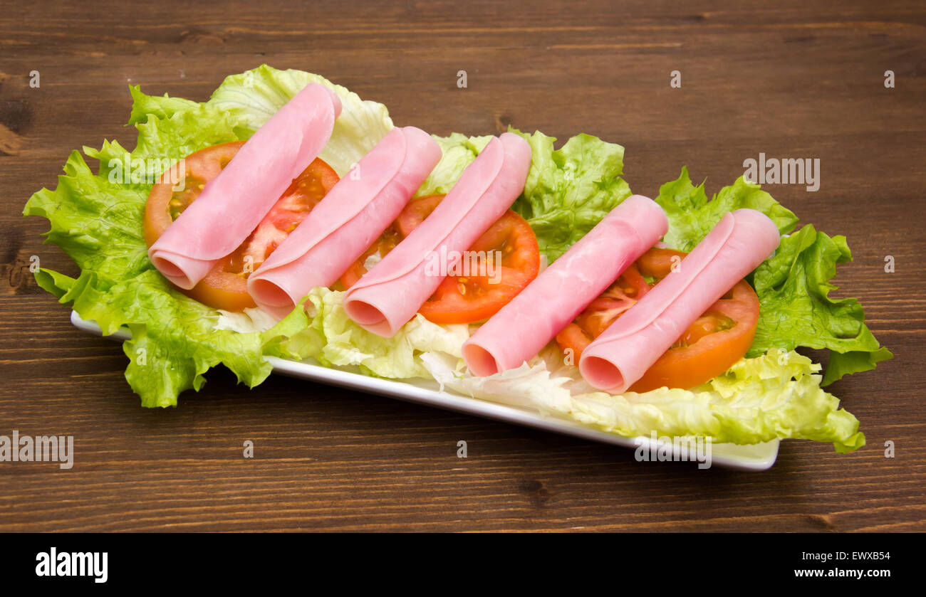 Sliced rolled ham hi-res stock photography and images - Alamy