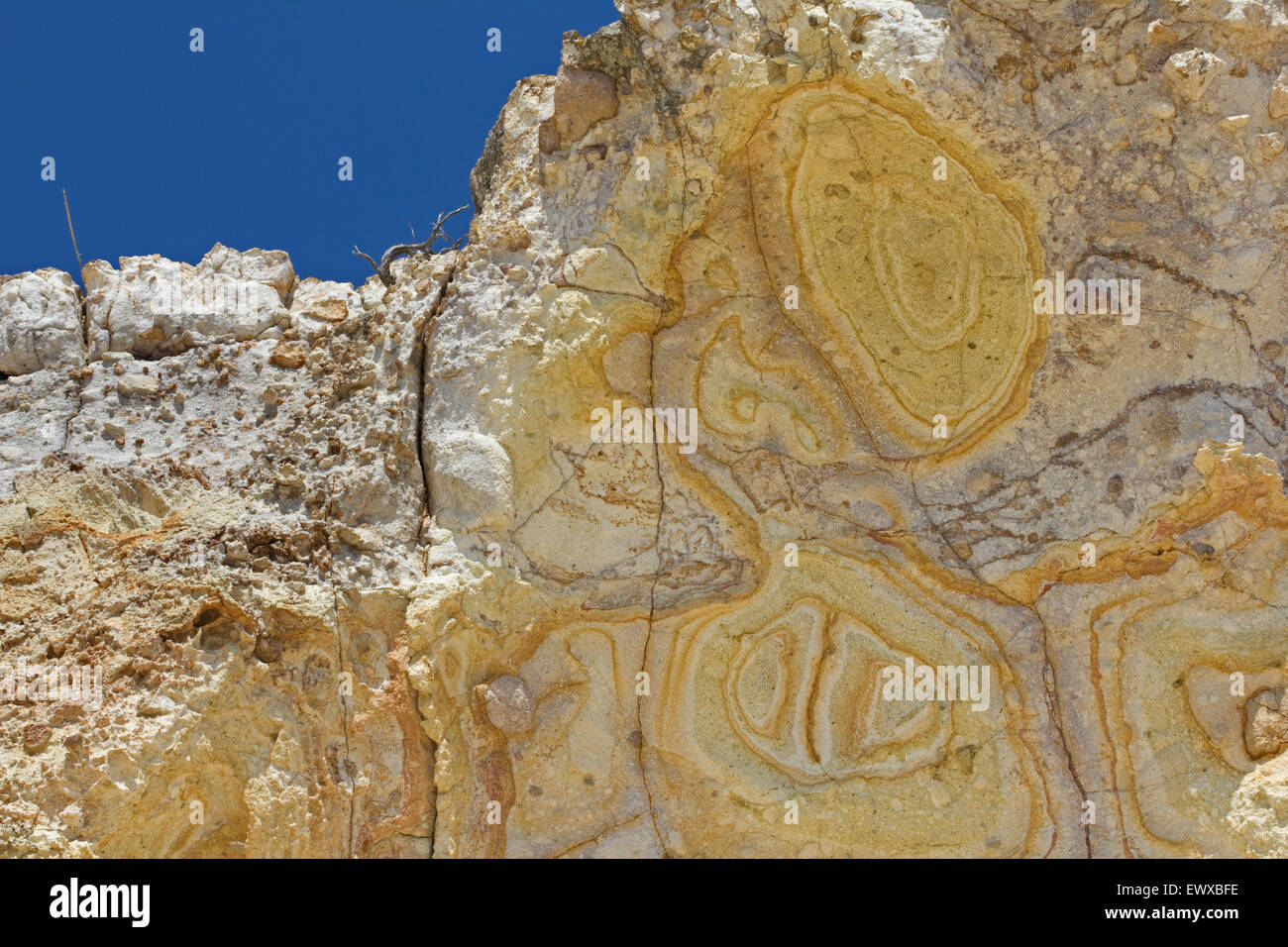 Volcanic colourful rocks at Asprokavos cape, "aspros kavos" Moudros ...