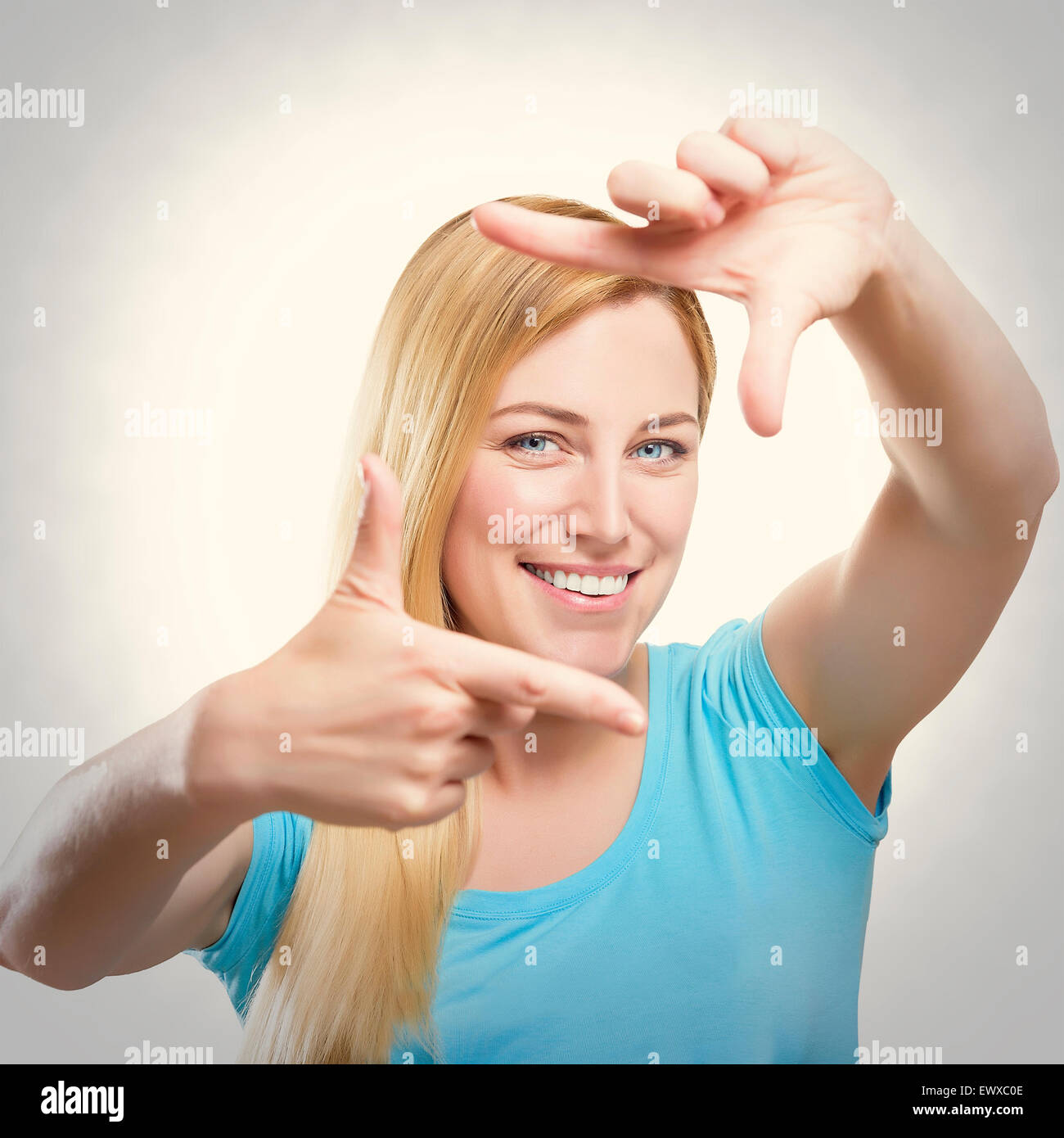Finger Framing Her Face High Resolution Stock Photography and Images ...