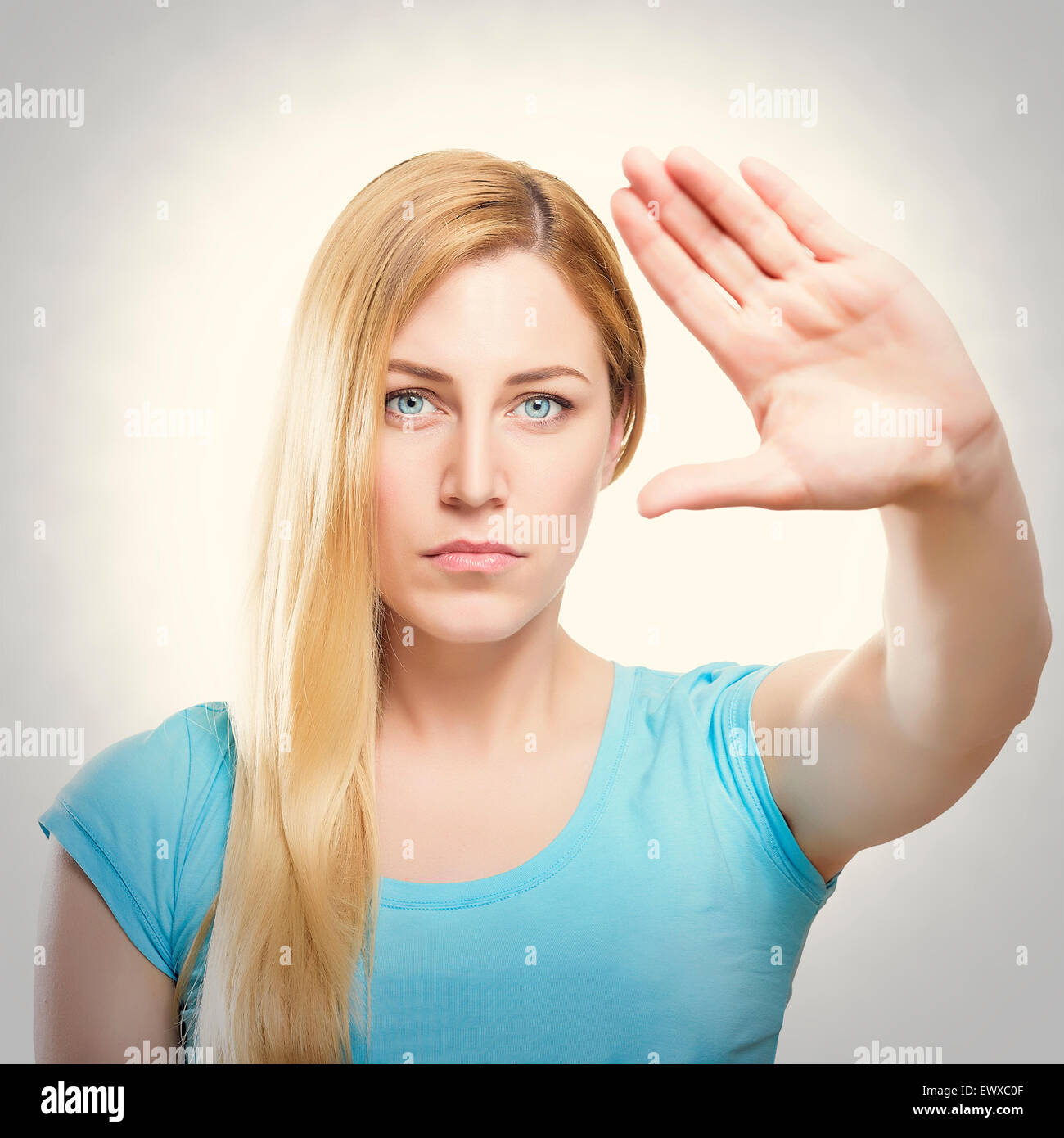 Stop hand gesture female hand hi-res stock photography and images - Alamy