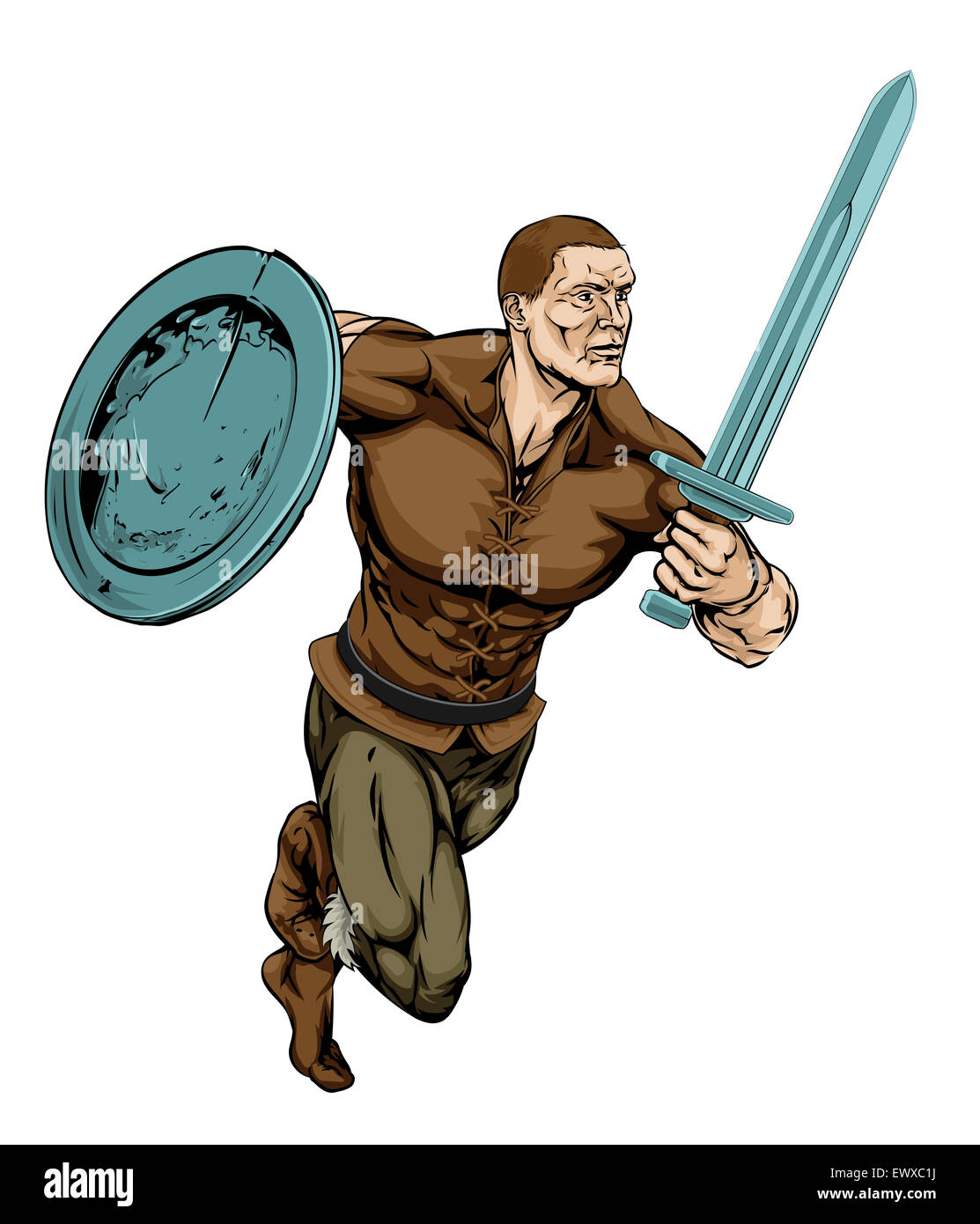 Illustration of warrior man Cut Out Stock Images & Pictures - Alamy
