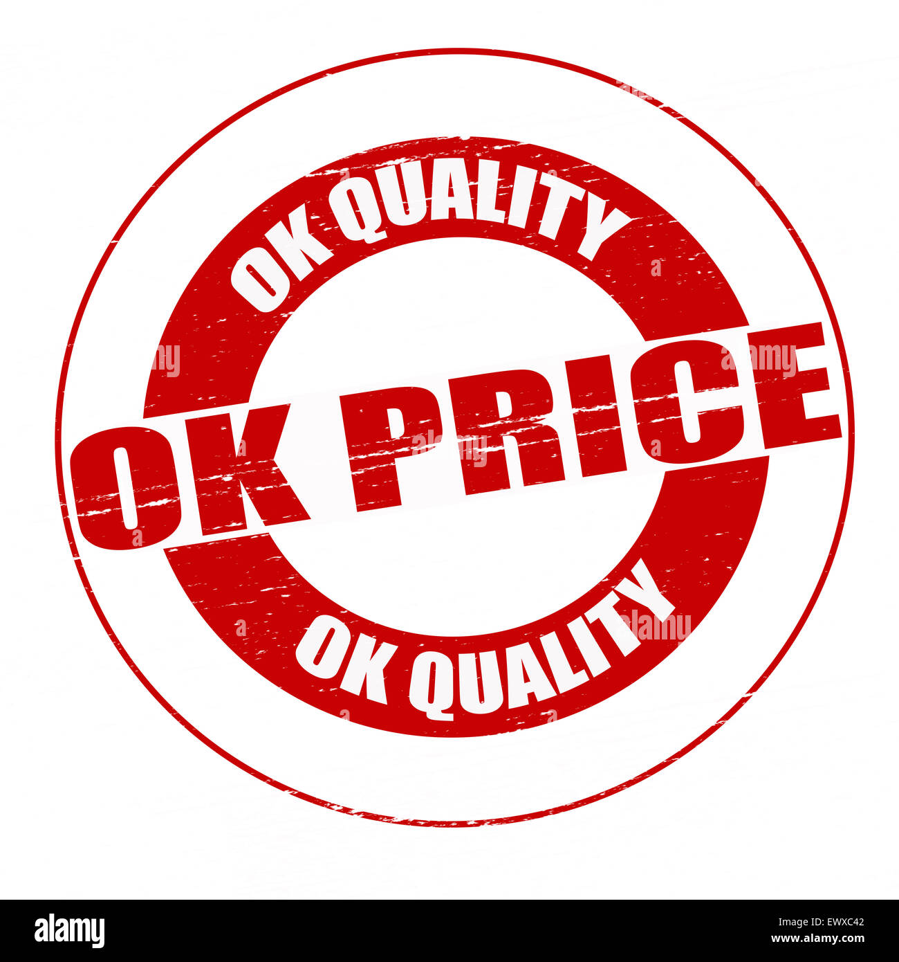 Stamp with text ok quality ok price inside, illustration Stock Photo ...